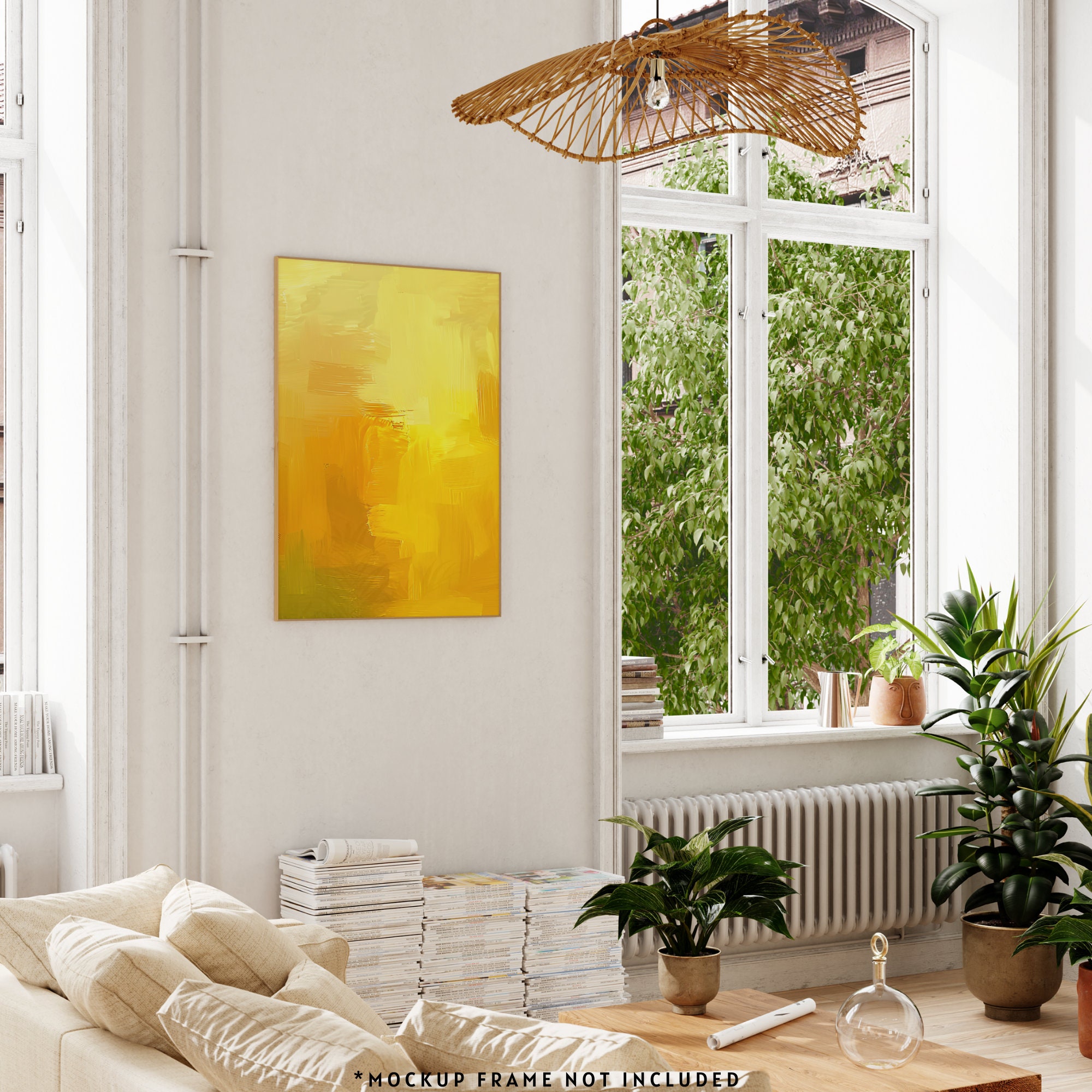 Abstract Yellow Oil Painting Instant Download With Soft Gradient and ...