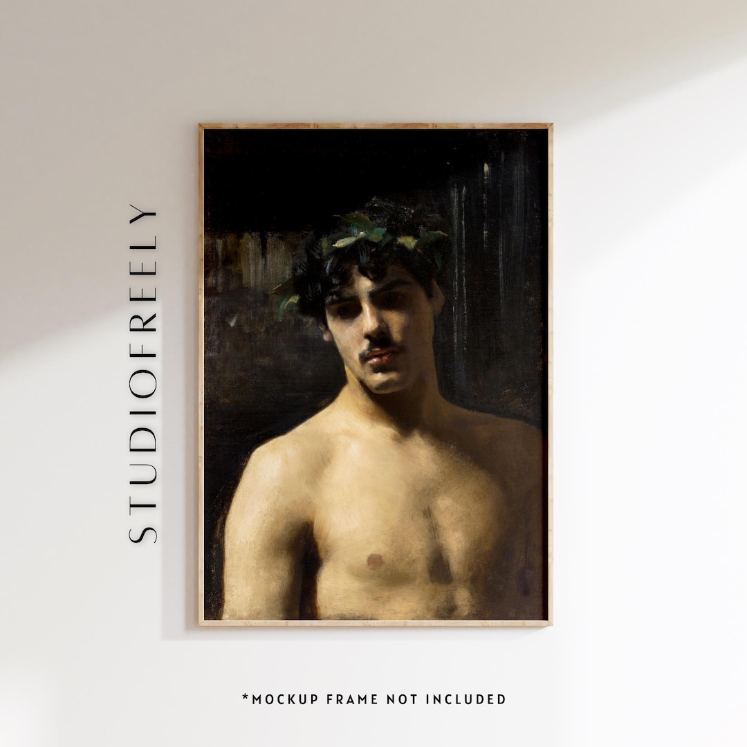 Man Wearing Laurels by John Singer Sargent (ca. 1874-1880) | Famous ...