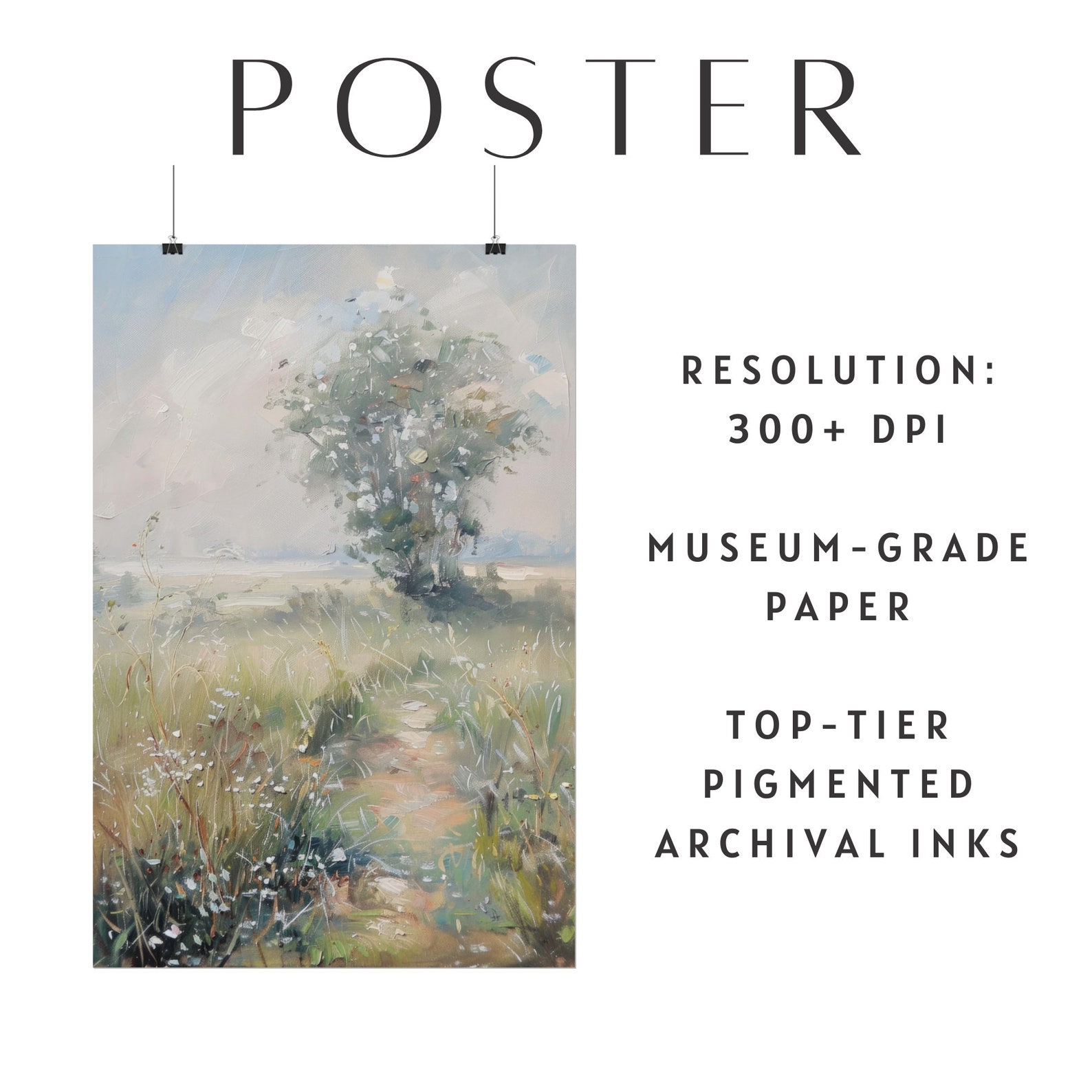 Impressionist Meadow Landscape Art Print: Serene Pastel Wall Decor - Etsy