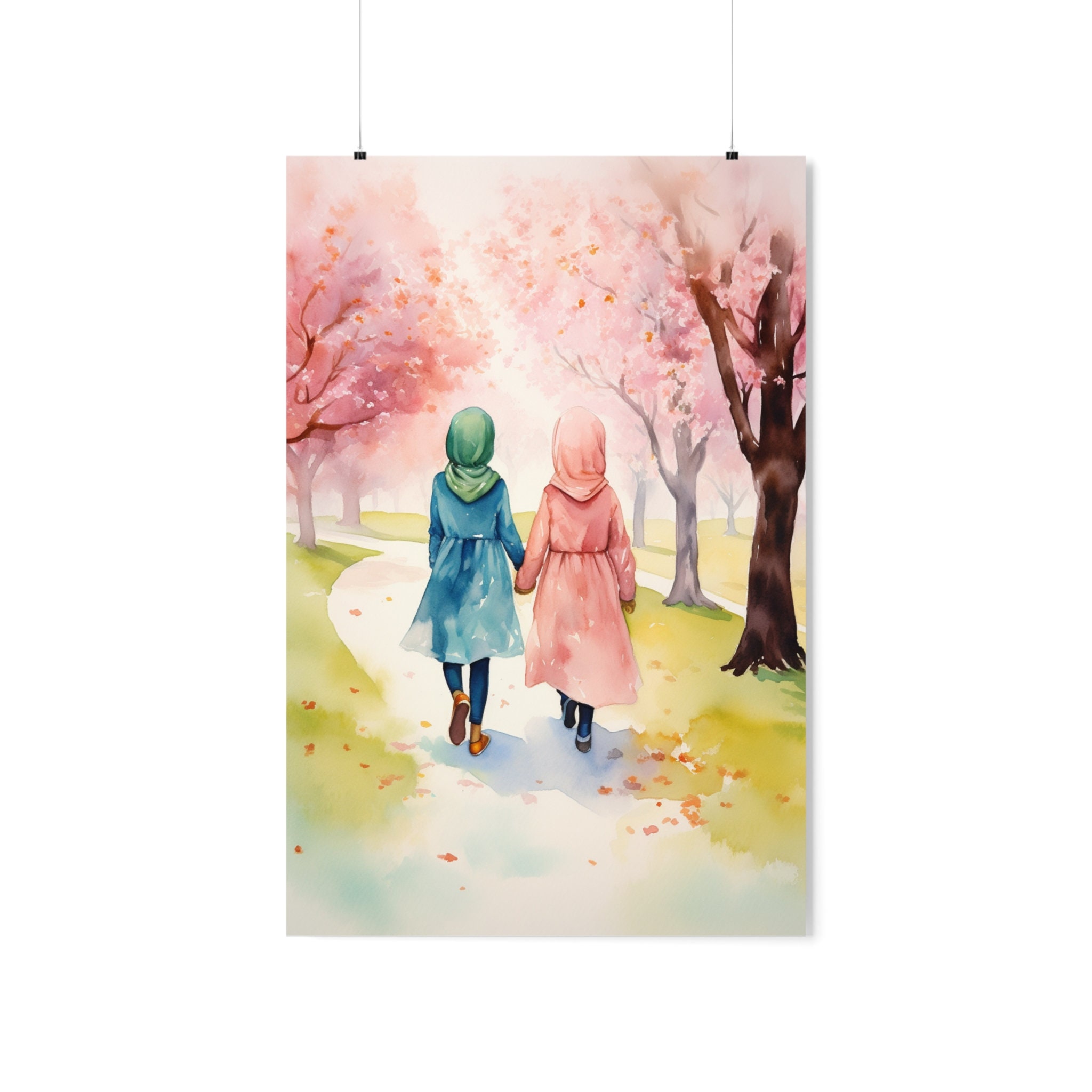 Sibling Watercolor Painting Family Decor Sisters Matching - Etsy