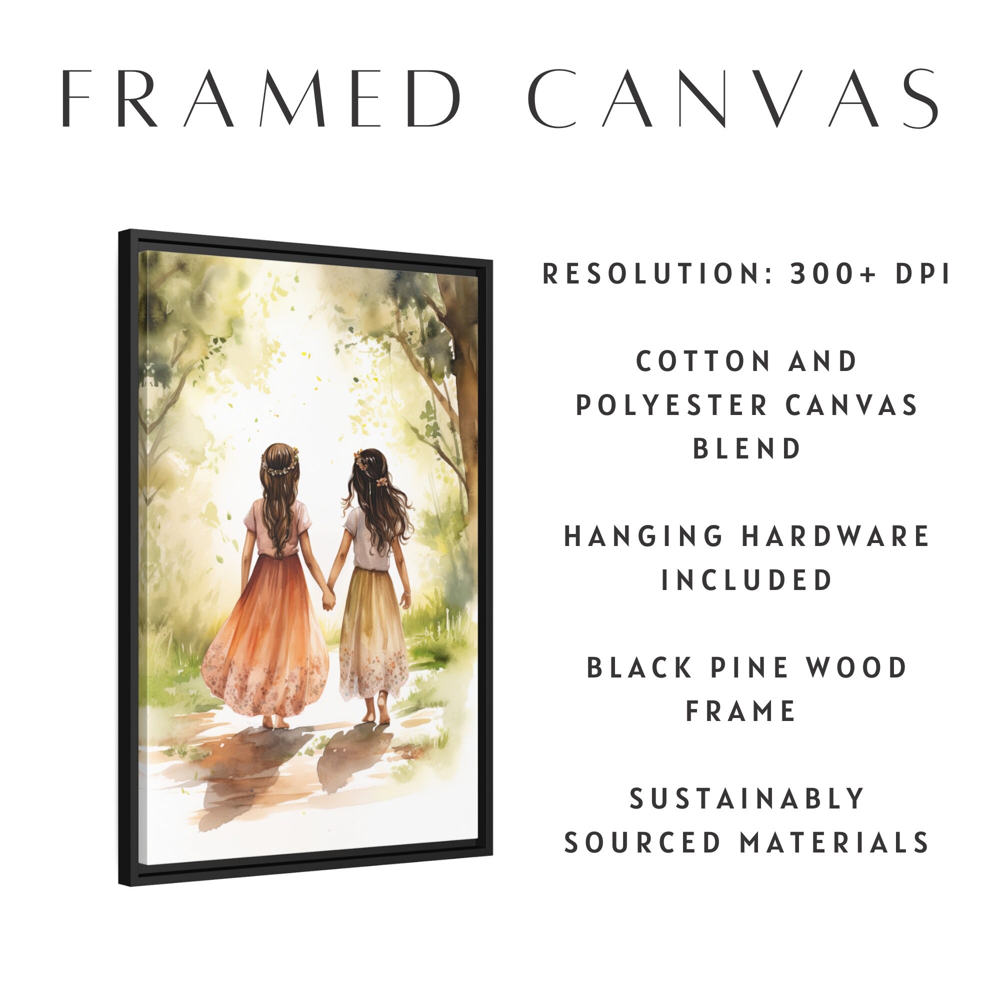 Sisters Watercolor Painting Shared or Matching Bedroom Art for Siblings ...