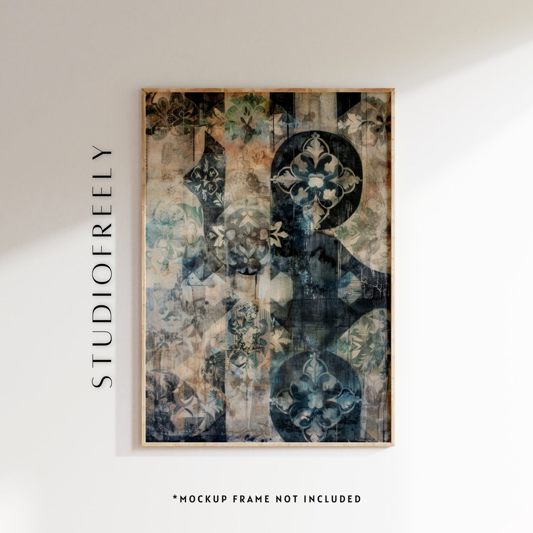 Overdyed Textile Art Print: Deep Blue Pattern (digital File) - Etsy