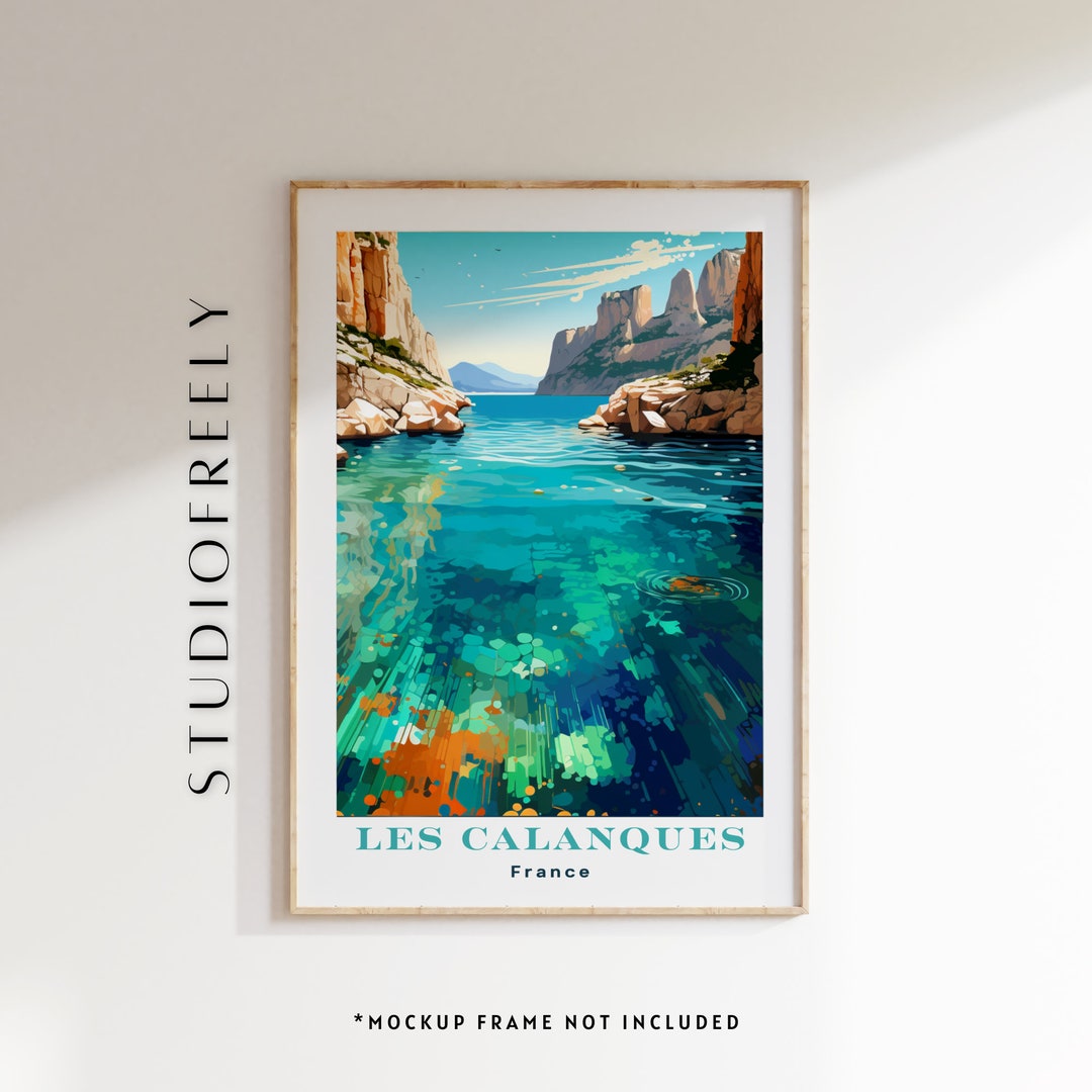 Les Calanques Marseille France Art Print - French Travel Poster, Retro ...