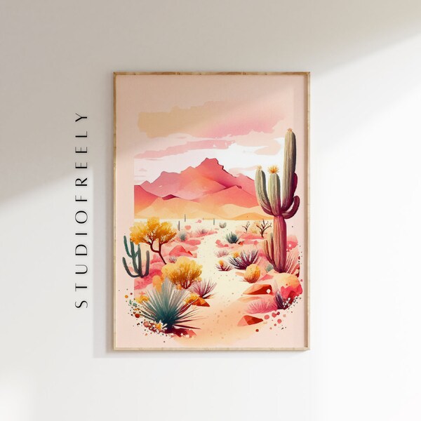 Desert Watercolor Print - Etsy