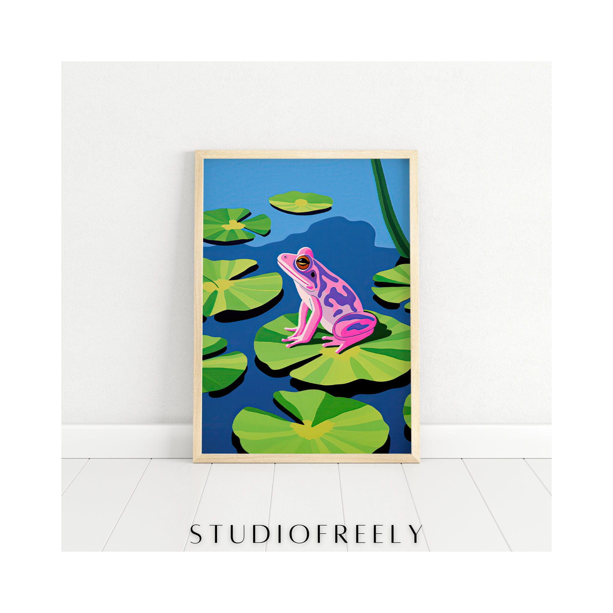 Henri Matisse-inspired Frog and Lily Pad Art Print Adorable Frog in a ...