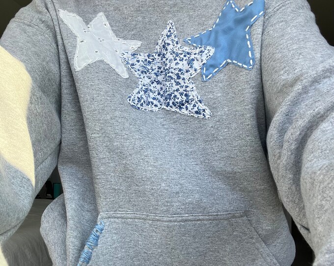 3 Stars Custom Patchwork Sweatshirt Color Can Be Customized All Are ...