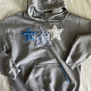 3 Stars Custom Patchwork Sweatshirt! Color Can Be Customized! All Are Hand Made and Stitched! - Etsy