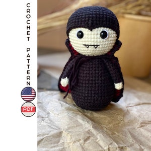 Vampire Crochet Pattern. Amigurumi Vampire Doll Tutorial. Crochet ...