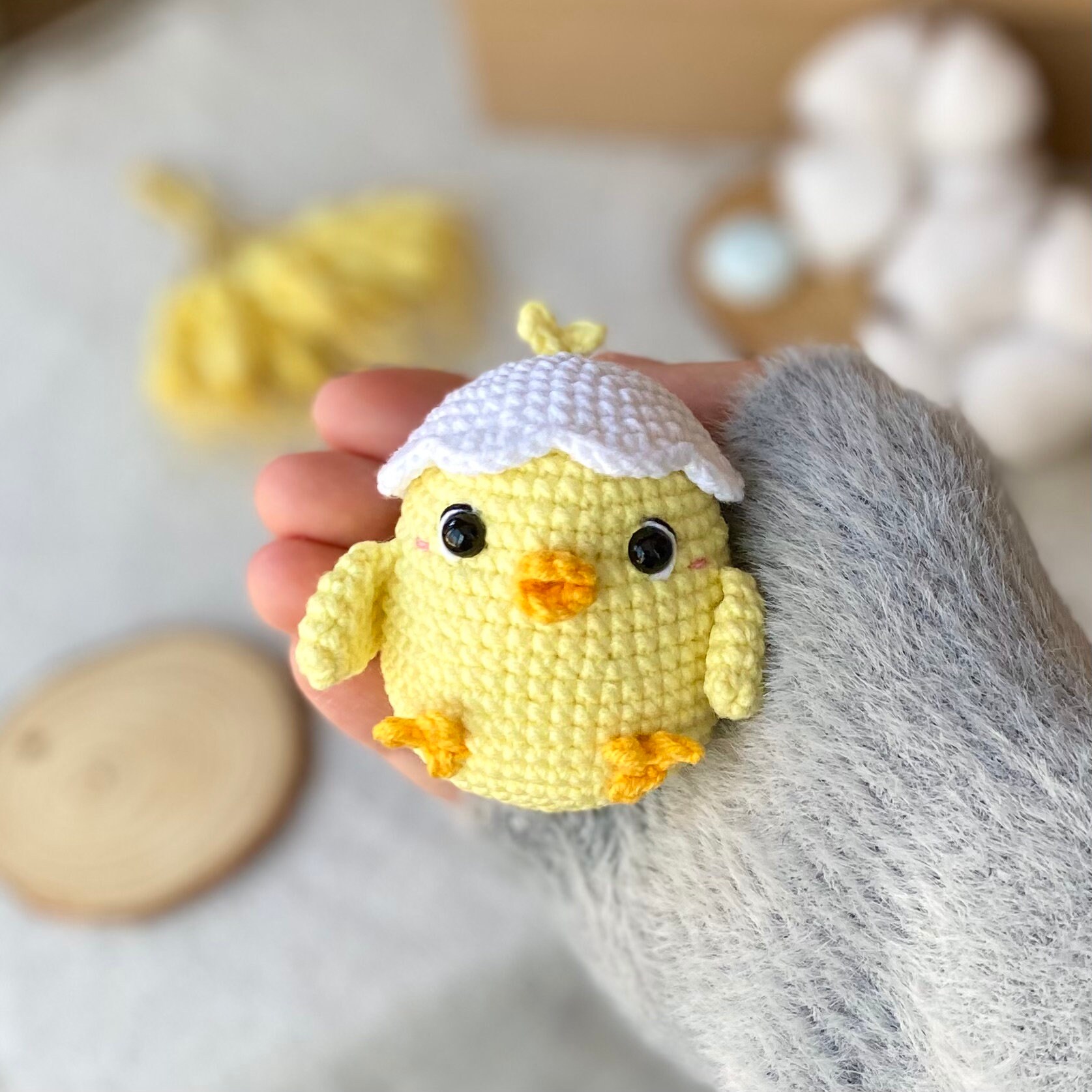 Chick Crochet Pattern: Amigurumi Bird, Chicken Keychain, Beginner ...
