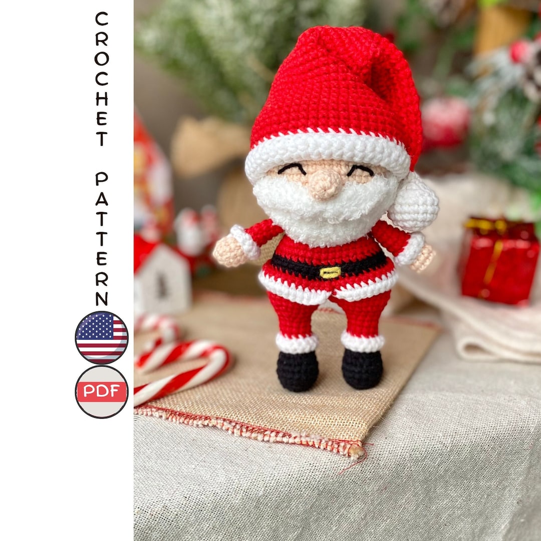 Santa Claus Crochet Pattern. Amigurumi Christmas Doll Crochet Tutorial ...