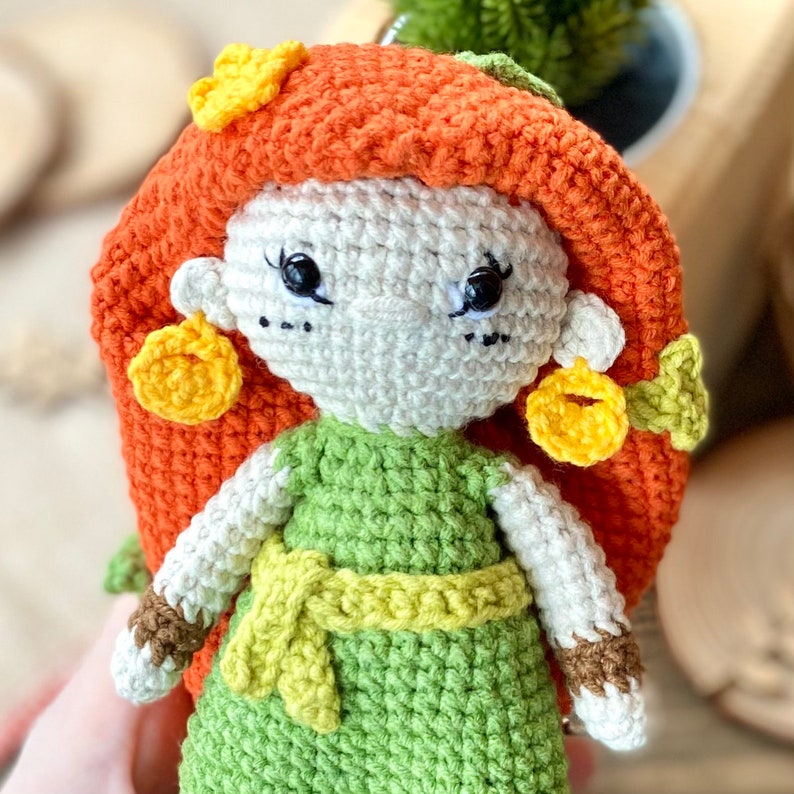 Mebh Doll Crochet Pattern: Amigurumi Forest Fairy Wolfwalker (PDF ...