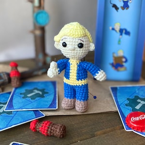 Vault Boy Crochet Pattern: Amigurumi Shelter Figure & Cola Bottle (PDF ...