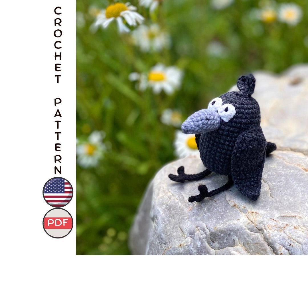 Crow Crochet Pattern. Amigurumi Raven Bird Crochet Tutorial. Crochet ...
