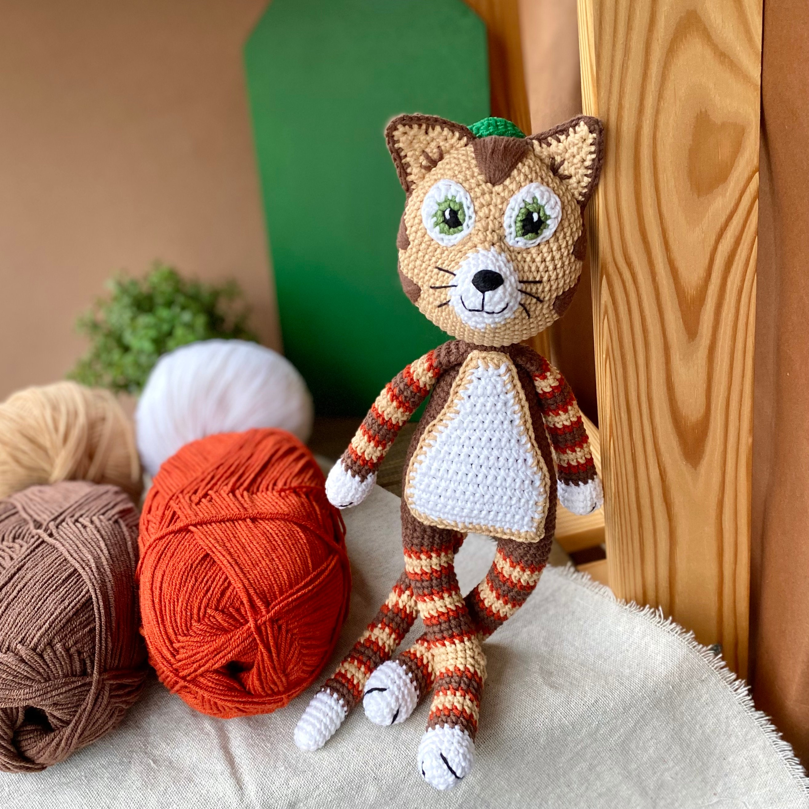Cat in Striped Pants Crochet Pattern. Amigurumi Cute Cat - Etsy