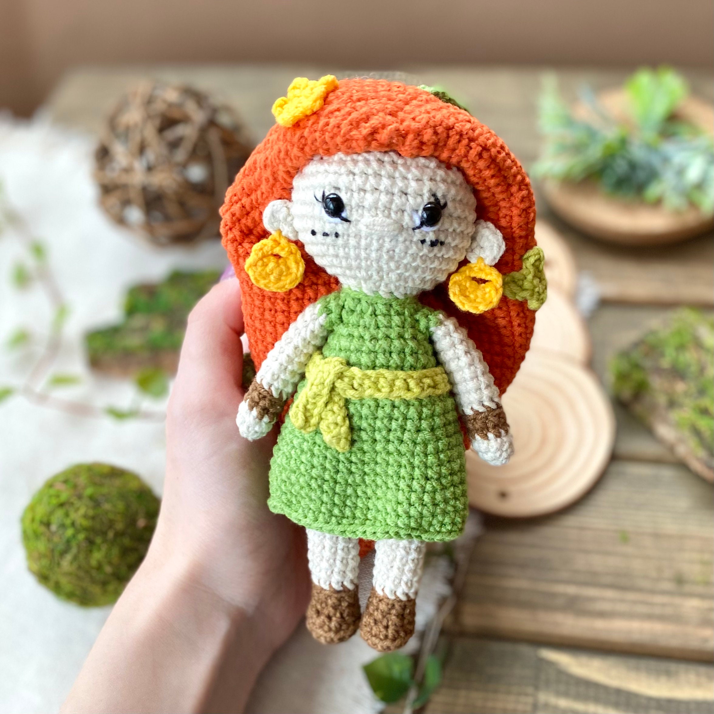 Mebh Doll Crochet Pattern: Amigurumi Forest Fairy Wolfwalker (PDF ...