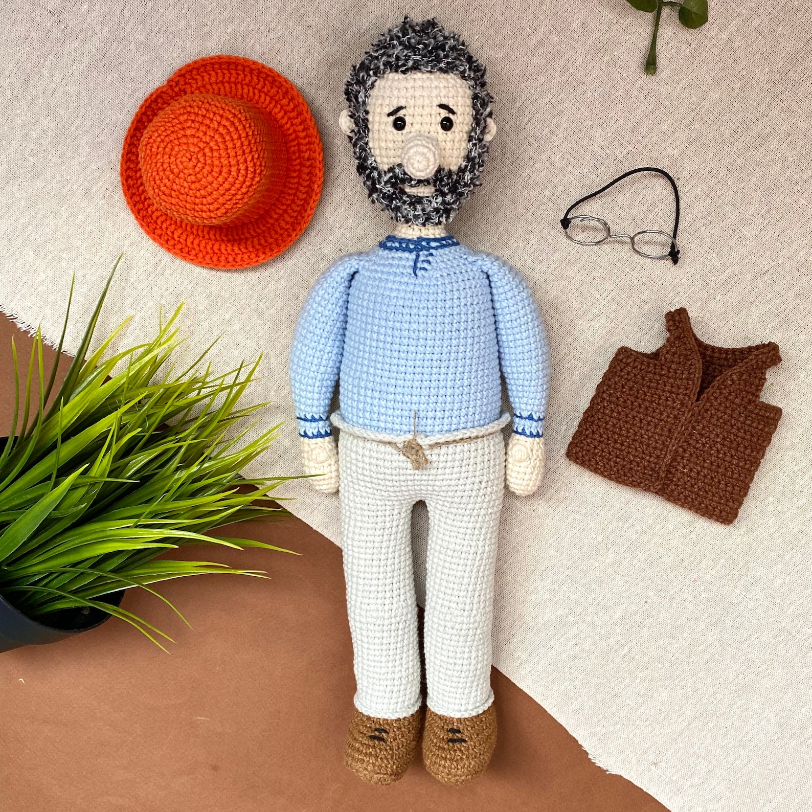 Old Man Doll Crochet Pattern. Amigurumi Grandfather Doll Crochet ...