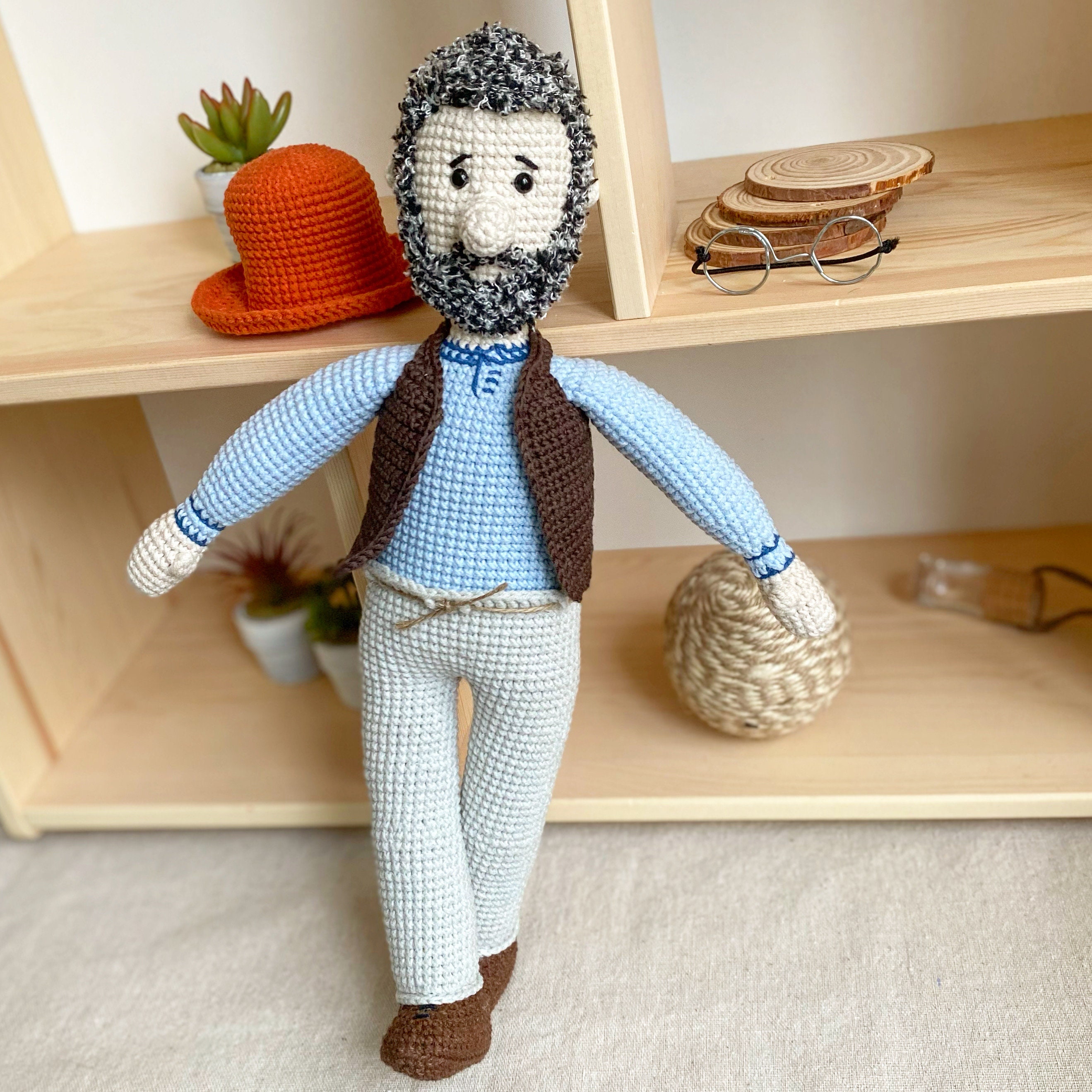 Old Man Doll Crochet Pattern. Amigurumi Grandfather Doll - Etsy