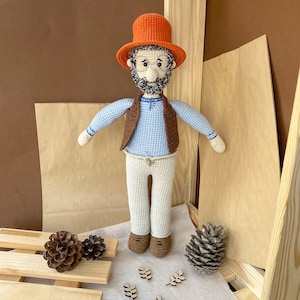 Old Man Doll Crochet Pattern. Amigurumi Grandfather Doll Crochet Tutorial. Crochet Old Gardener ...