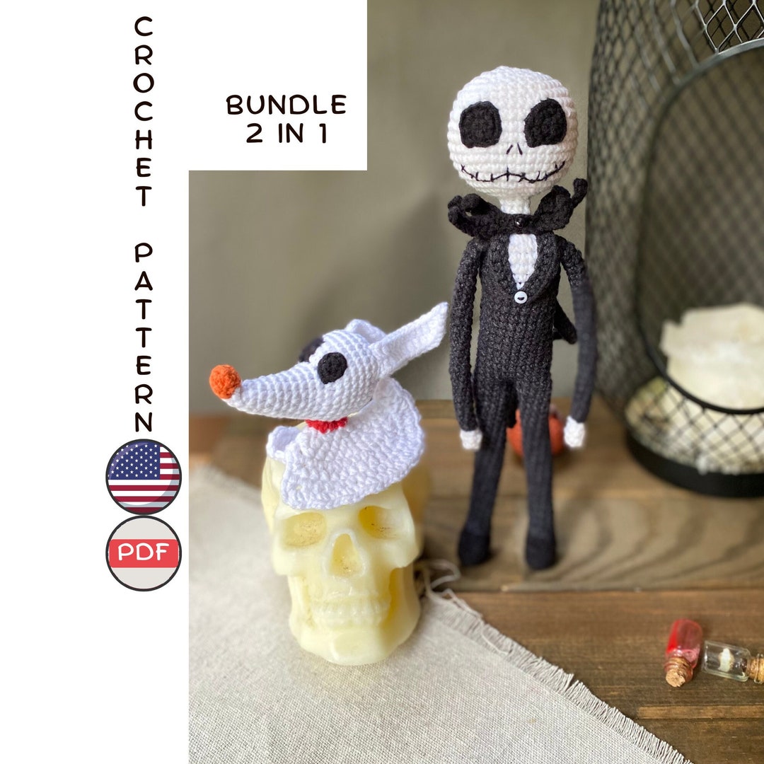 Bundle 2 in 1 Crochet Pattern. Halloween Toys Kit: Skeleton Doll and ...
