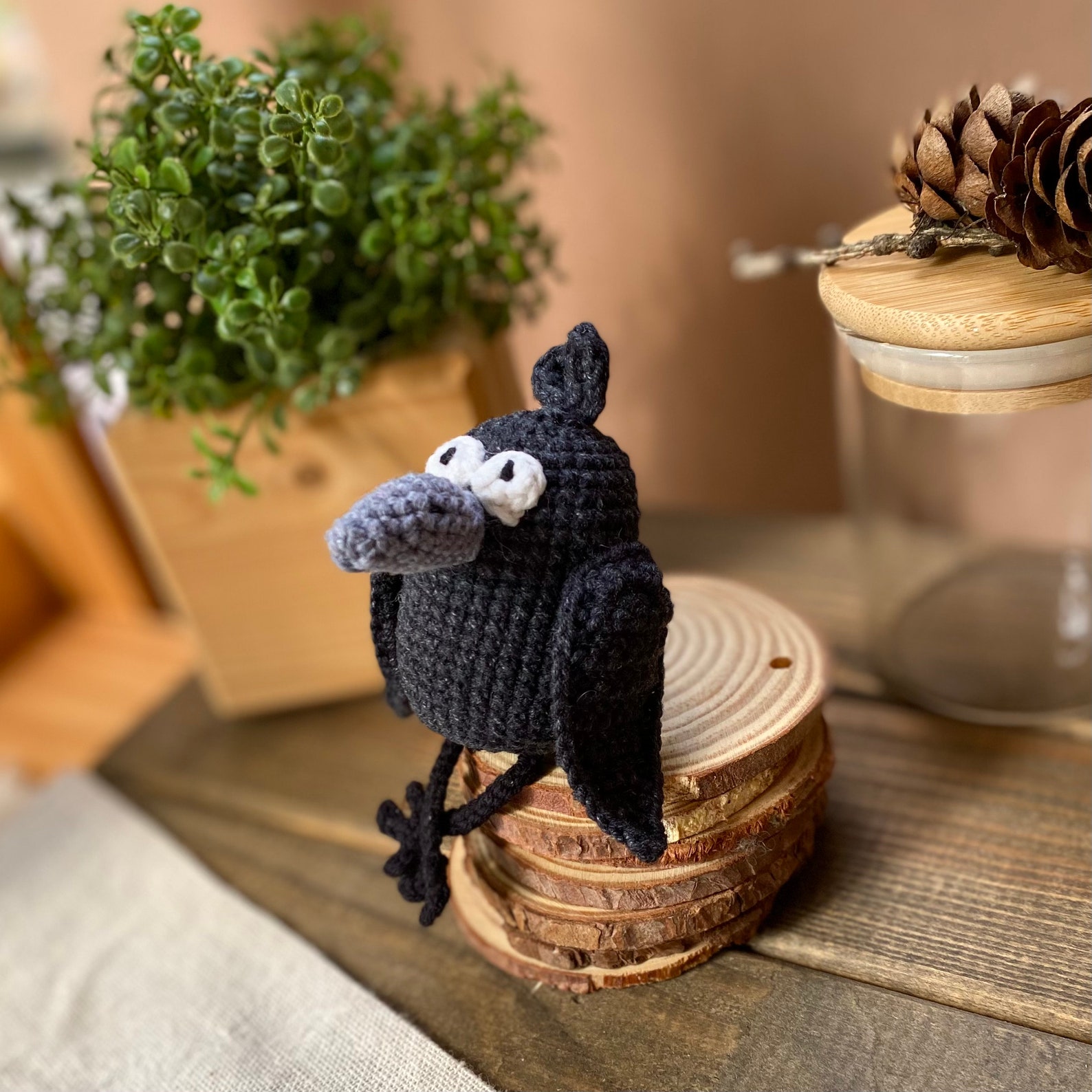 Crow Crochet Pattern. Amigurumi Halloween Raven Bird Toy - Etsy