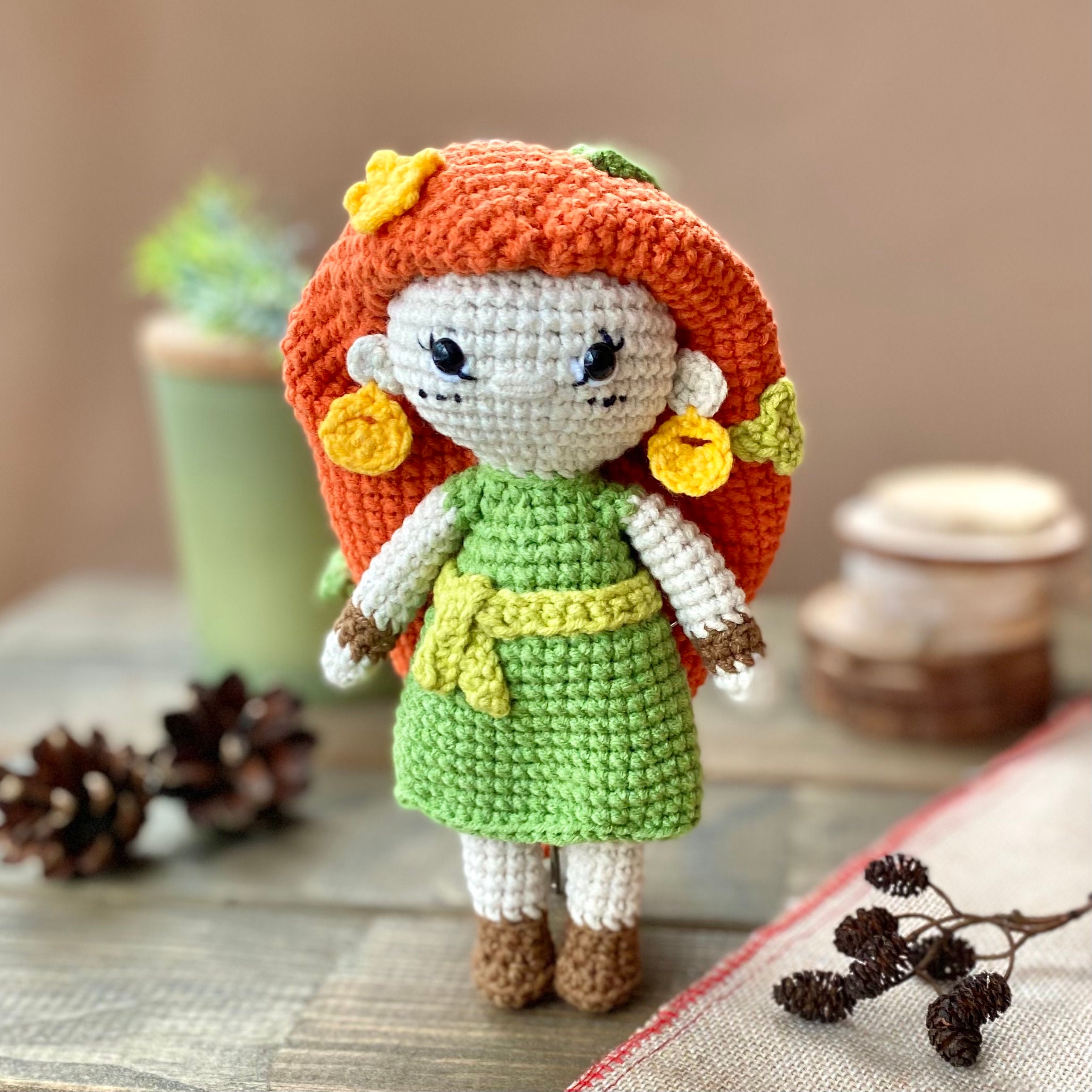 Mebh Doll Crochet Pattern: Amigurumi Forest Fairy Wolfwalker (PDF ...
