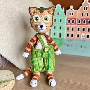 Cat in Striped Pants Crochet Pattern. Amigurumi Cat Crochet Tutorial ...