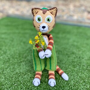 Cat in Striped Pants Crochet Pattern. Amigurumi Cat Crochet Tutorial ...