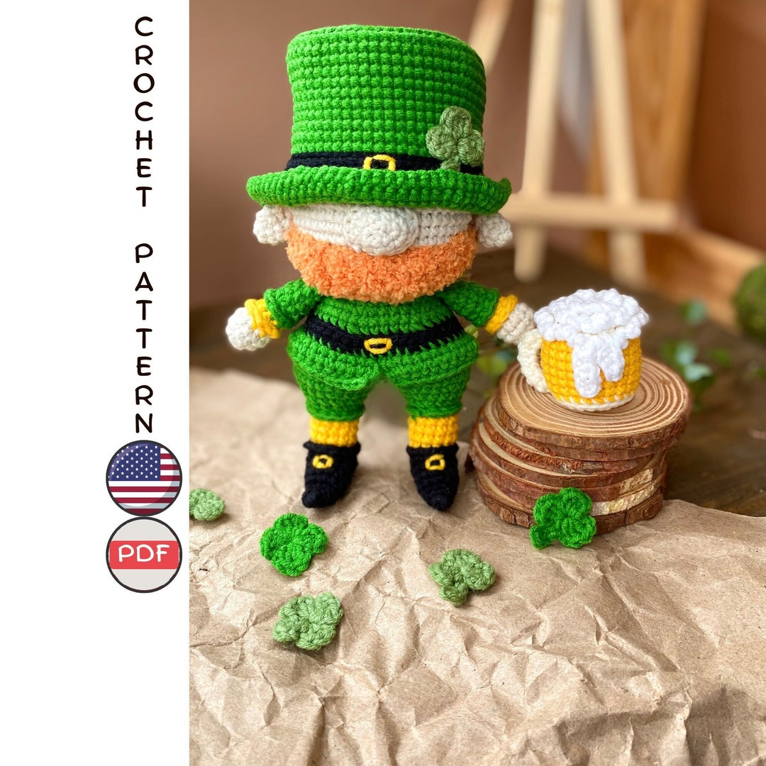Leprechaun Crochet Pattern. Saint Patricks Day Toy Crochet Tutorial ...