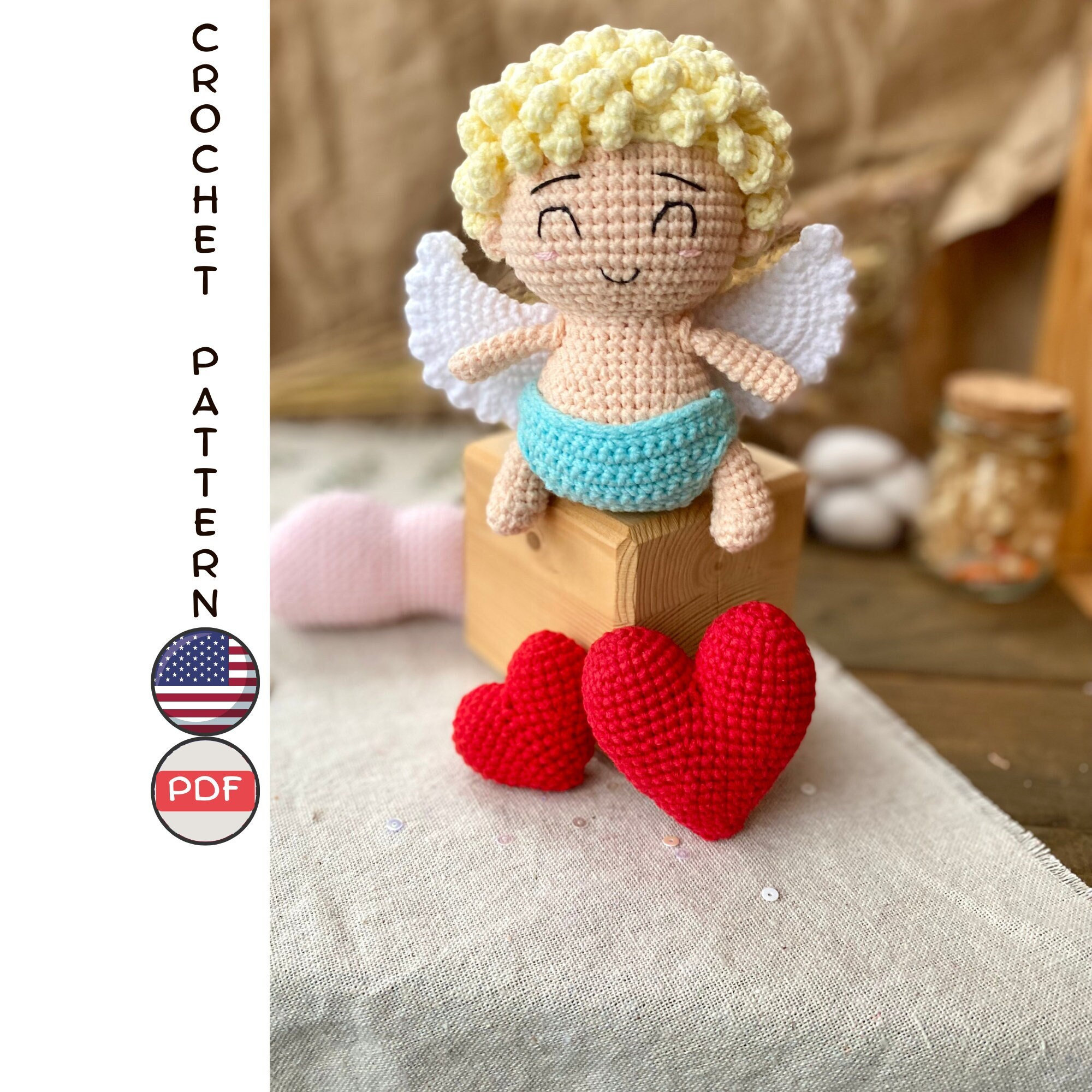 Cupid Crochet Pattern. Christmas Angel Amigurumi Cute Toy - Etsy