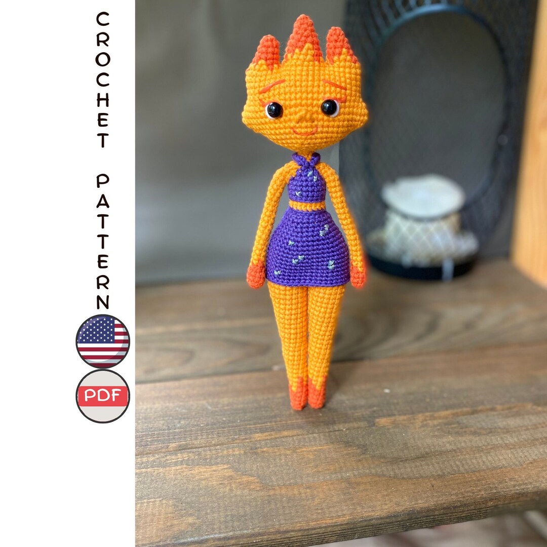 Fire Doll Crochet Pattern: Amigurumi Fire Element Toy (PDF Download) - Etsy