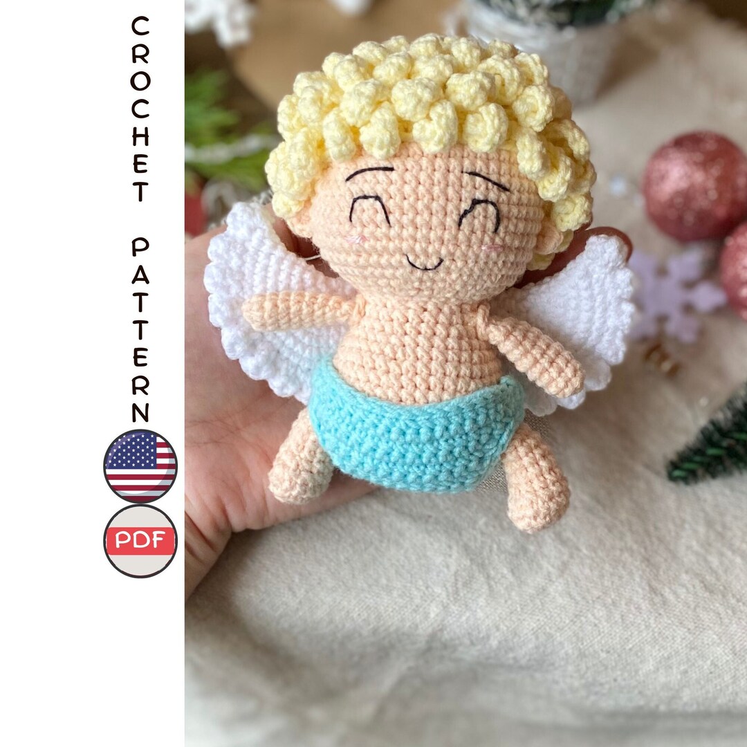 Cupid Crochet Pattern: Amigurumi Christmas Baby Boy Angel Doll Tutorial ...