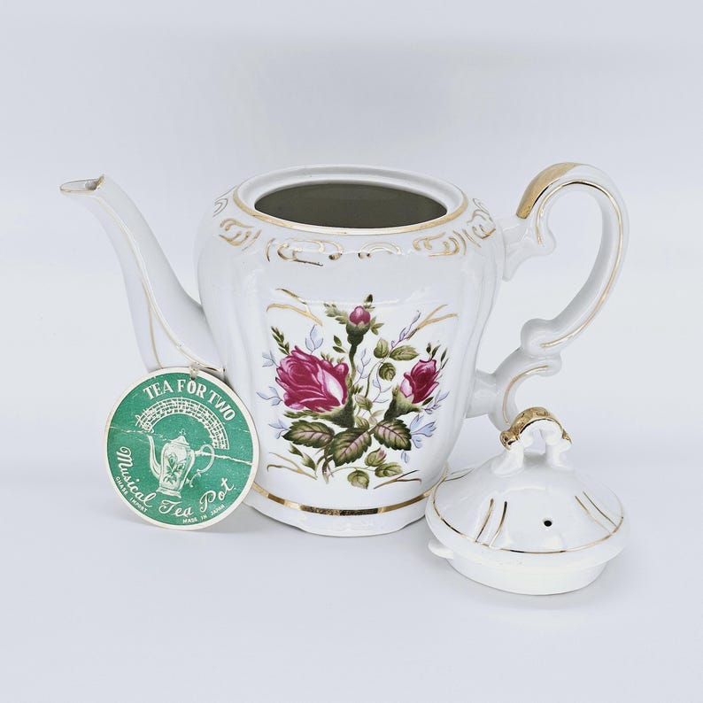 Vintage Musical Tea for Two Teapot With Lid, 1960s Japan Moss Rose - Etsy