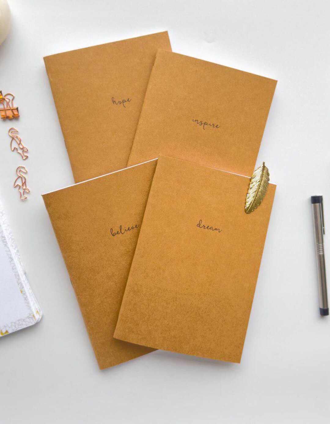 Set of 4 Notebooks Stapled A5 , Sketchbook Blank Pages | Craft Written ...