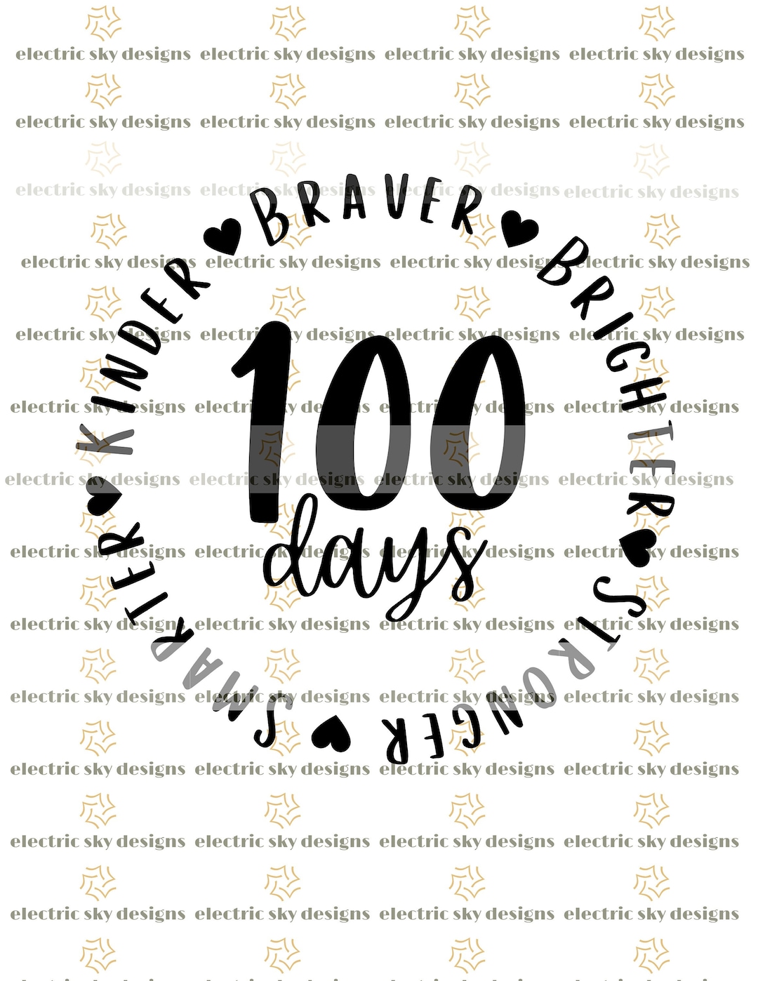 100 Days- Braver- Brighter- Stronger- Smarter- Kinder- Teacher ...