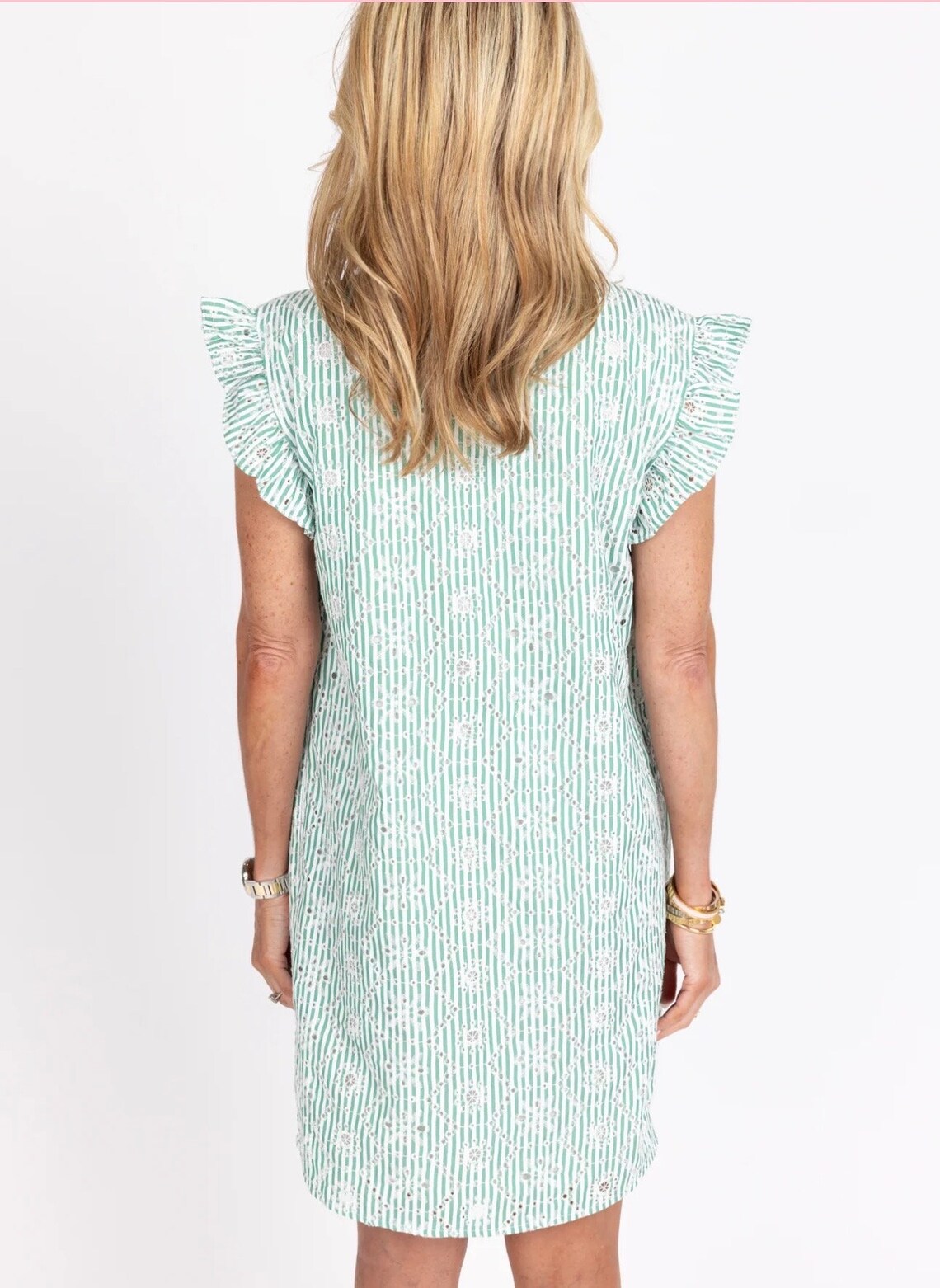 Green and White Seersucker Summer Dress - Etsy