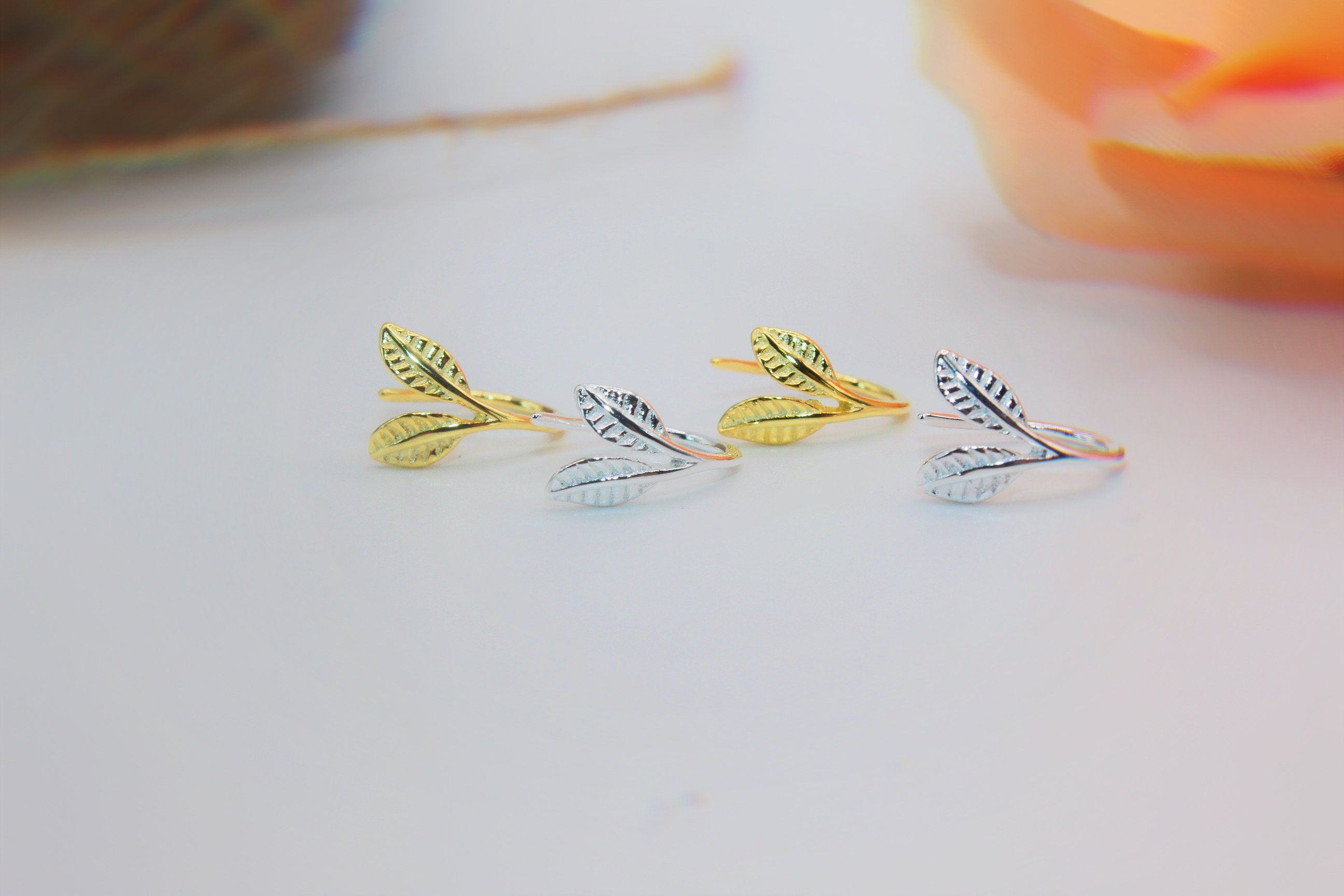 Sterling Silver Leaflets, Leaf Dangle Earrings, Leaf Earrings ...