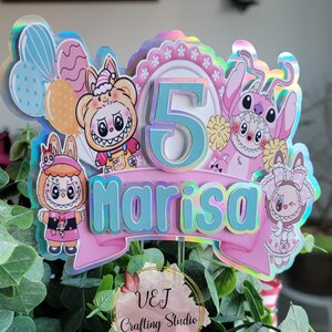 Cake Topper of Labub and Cupcakes Toppers - Etsy