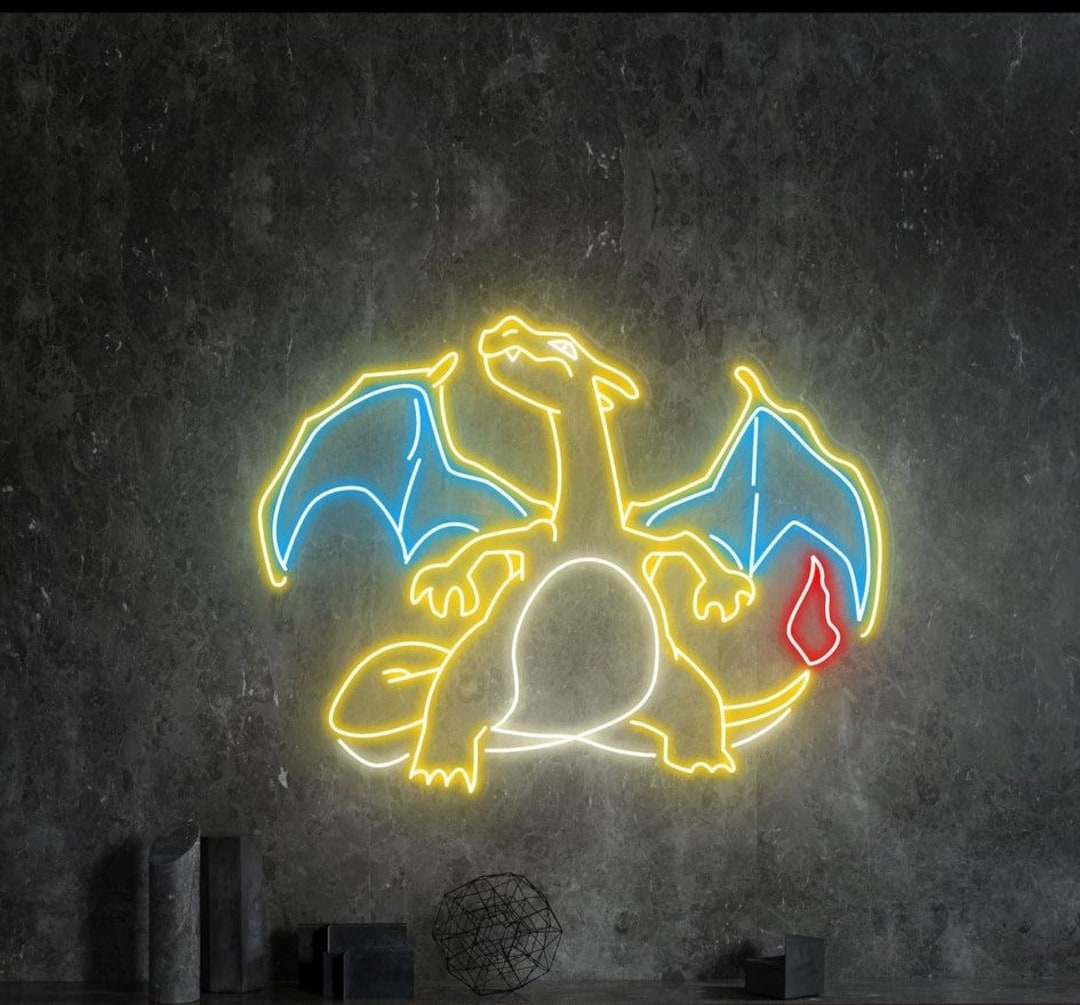 Pokemon Charizard Anime LED, Neon Light, Cute Neon Sign, Indoor Wall ...