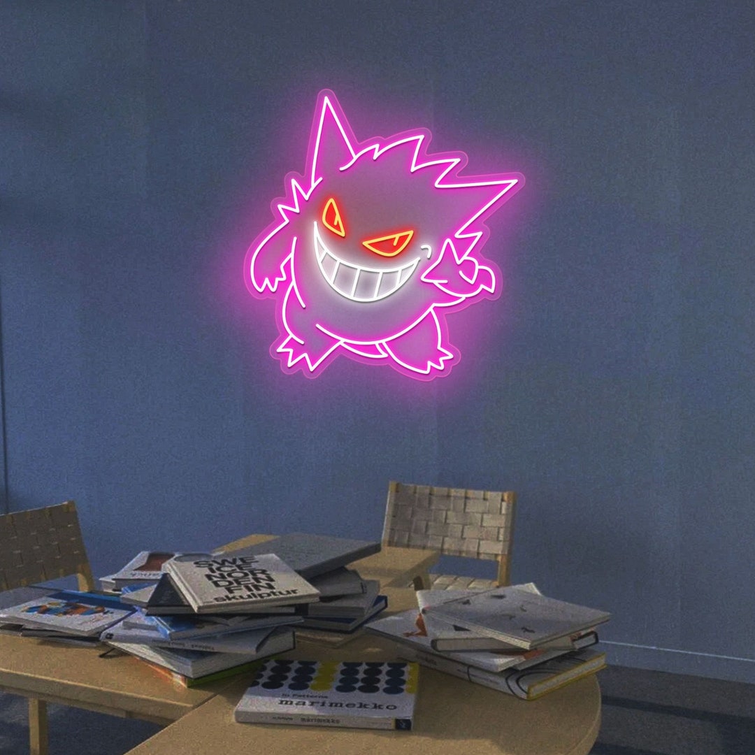 Pokemon Gengar Anime LED, Neon Light, Cute Neon Sign, Indoor Wall ...