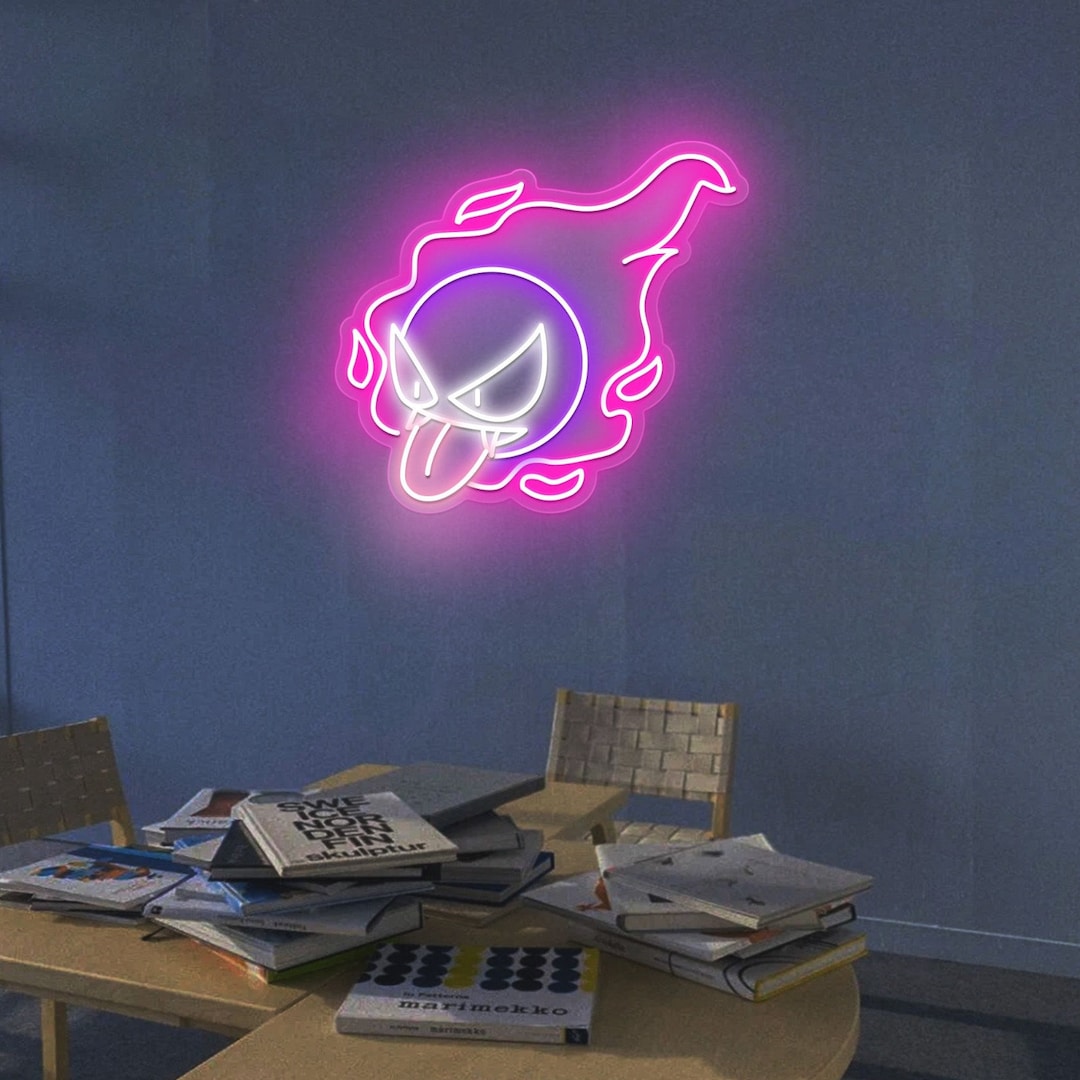 Pokemon Ghastly Anime LED, Neon Light, Cute Neon Sign, Indoor Wall ...