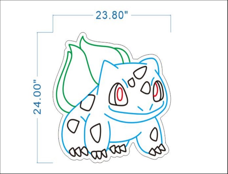 Pokemon Bulbasaur Anime LED, Neon Light, Cute Neon Sign, Indoor Wall ...