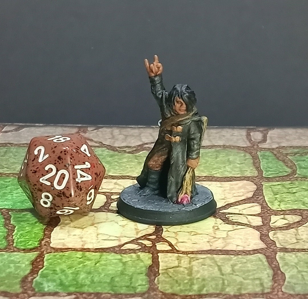 Hand Painted Warlock Mage Wizard Sorcerer Emo Rocker Metal Head ...