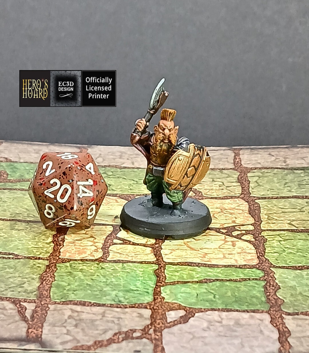 Hand Painted Dwarf Warrior Fighter With Axe Miniature for Dungeons and ...