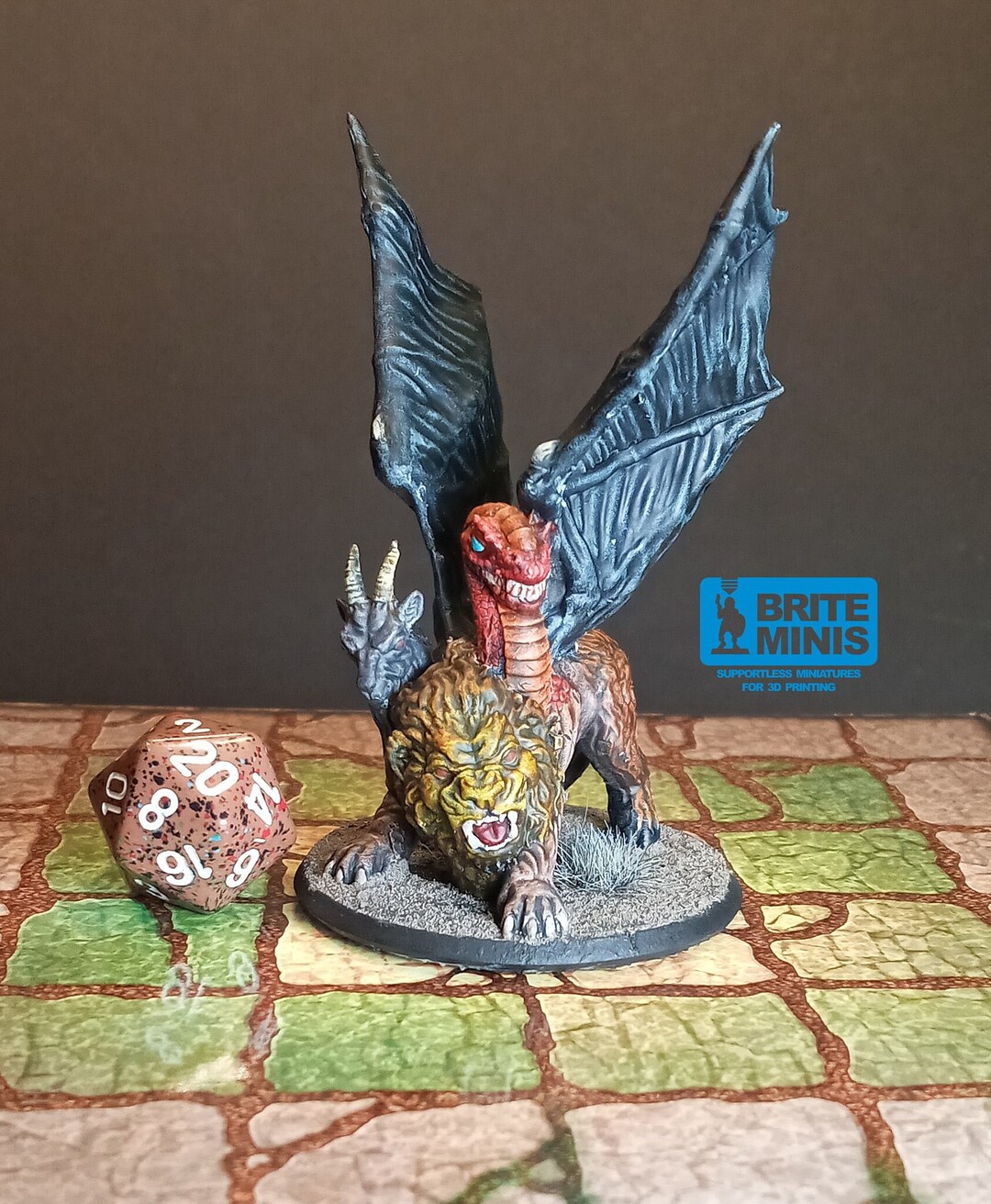 Hand Painted Chimera Miniature for Dungeons and Dragons and Other Table ...