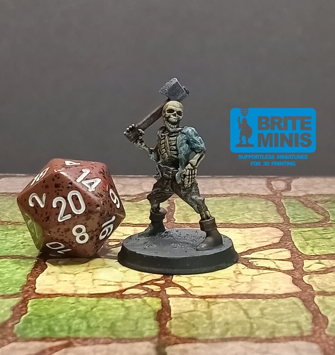 Hand Painted Undead Skeleton Warrior Miniature for Dungeons and Dragons ...