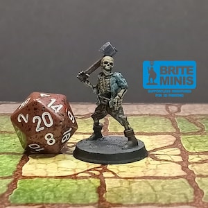 Hand Painted Undead Skeleton Warrior Miniature for Dungeons and Dragons ...