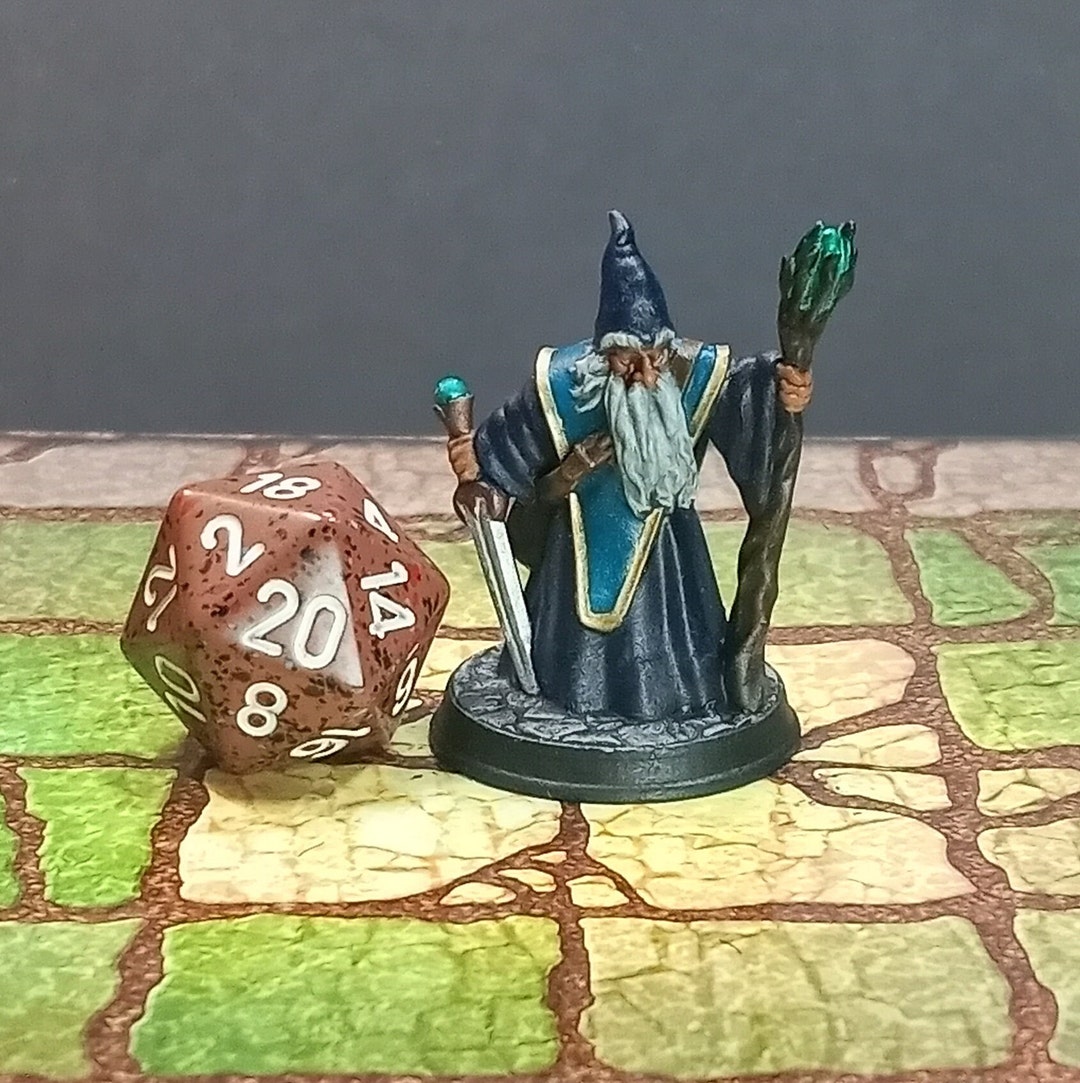 Hand Painted Mage Wizard Sorcerer Merlin Gandalf OSR Miniature for ...