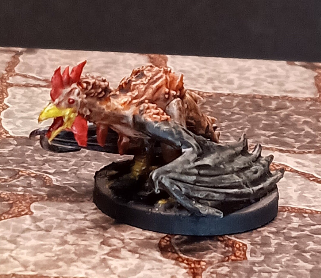 Hand Painted Cockatrice Miniature for Dungeons and Dragons and Other ...