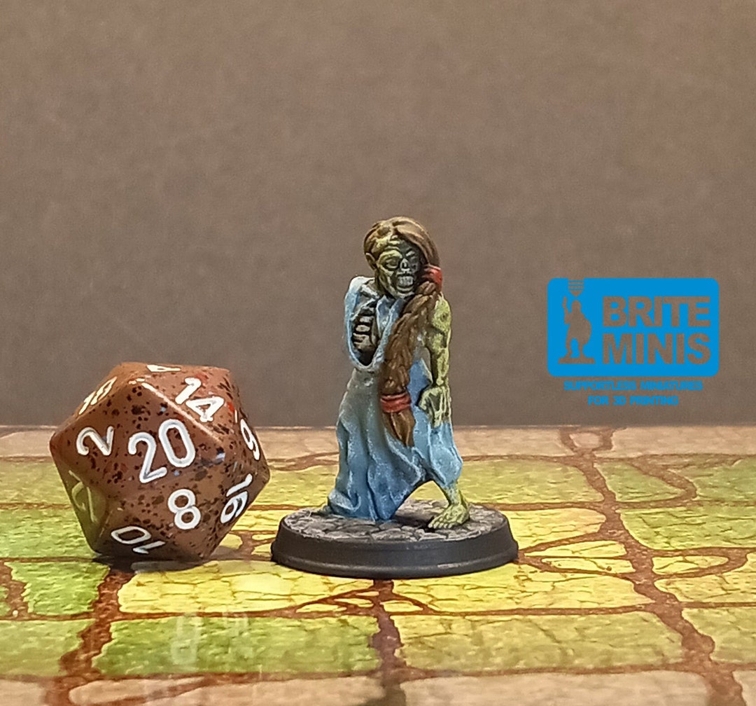 Hand Painted Female Undead Zombie Ghoul Miniature for Dungeons and ...