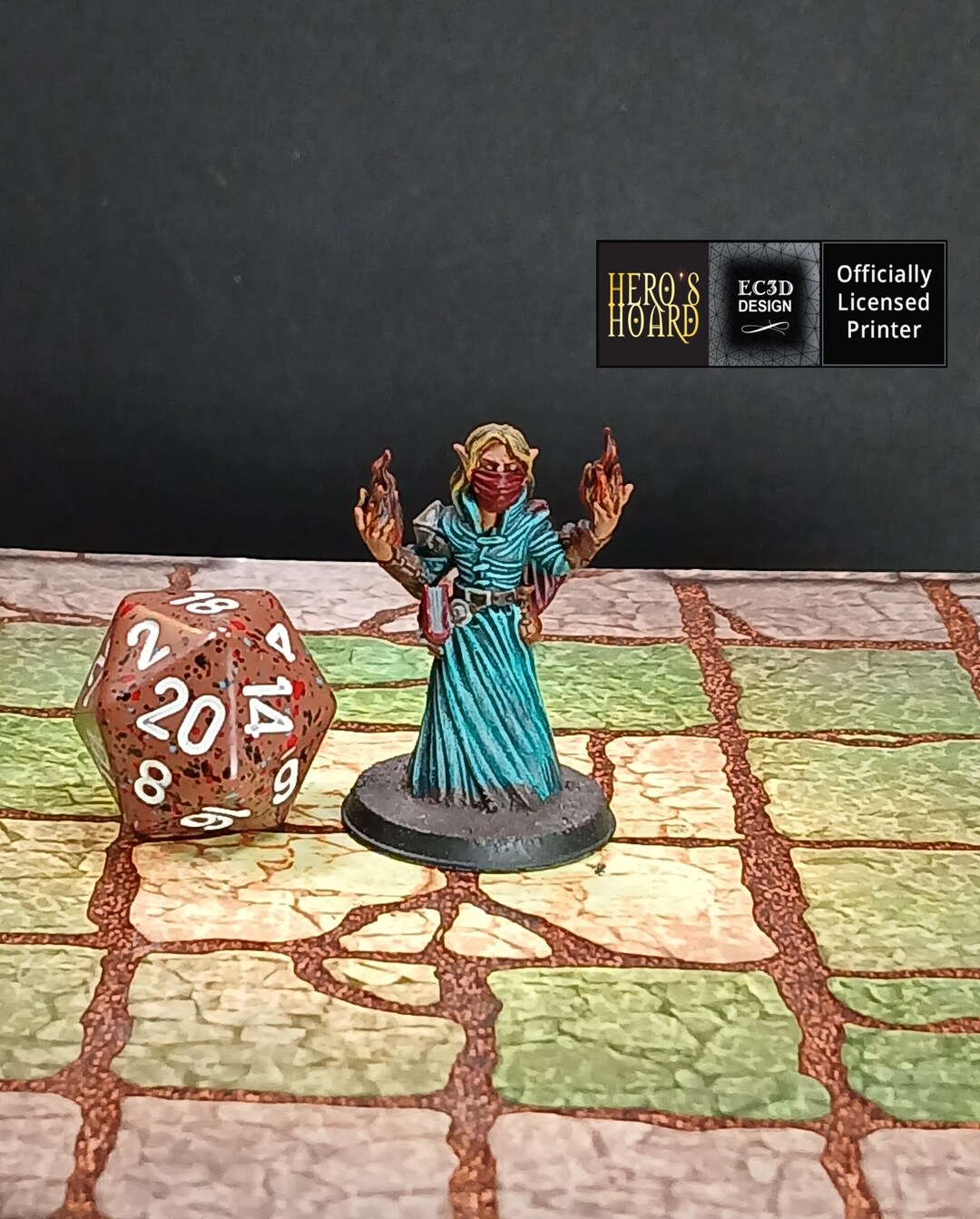 Hand Painted Mage Wizard Sorcerer Bandit Miniature for Dungeons and ...